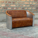 Top Gun Aviator Leather Loveseat | Rising Tide Design Co